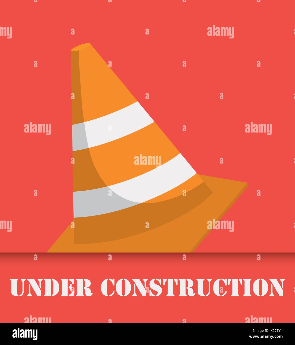 caution cones icon over orange background colorful design vector ...