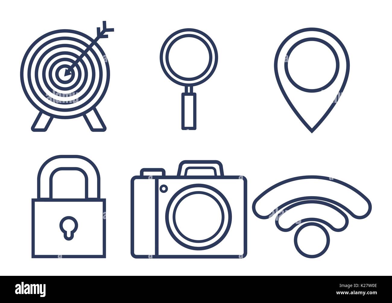 digital marketing related icons over background colorful design vector ...