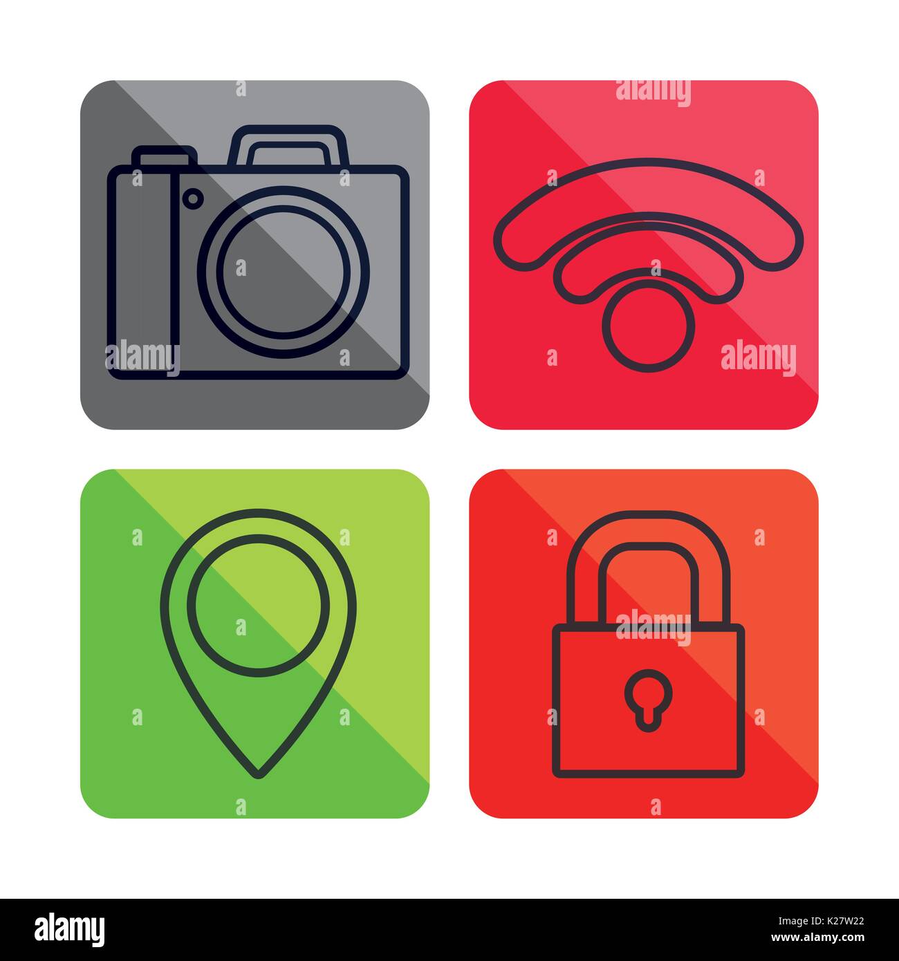 digital marketing related icons over colorful squares and white ...