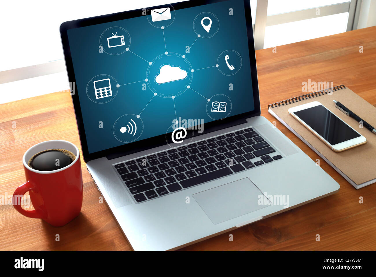 Cloud Computing diagram Network Data Storage Technology Service Stock ...