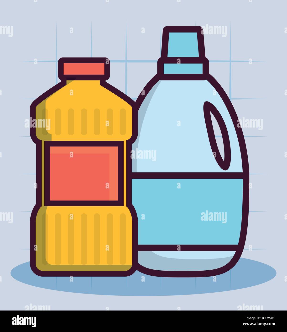 cleaning bottles icon over background colorful design vector ...