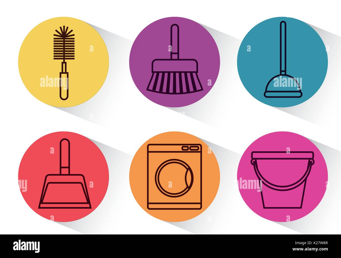 Cleaning bucket icon over Stock Vector Images - Alamy