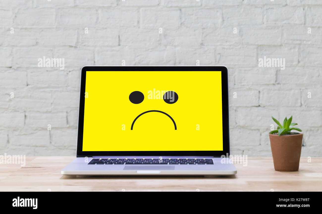 Depressive emotions concept, smiley face emoticon printed depression ...