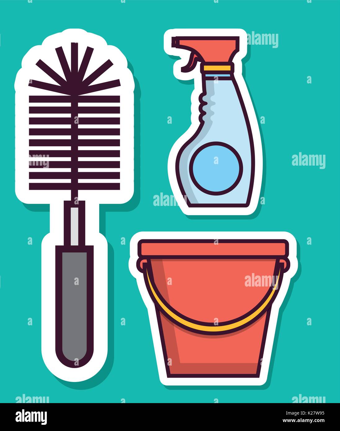 Cleaning bucket icon over Stock Vector Images - Alamy