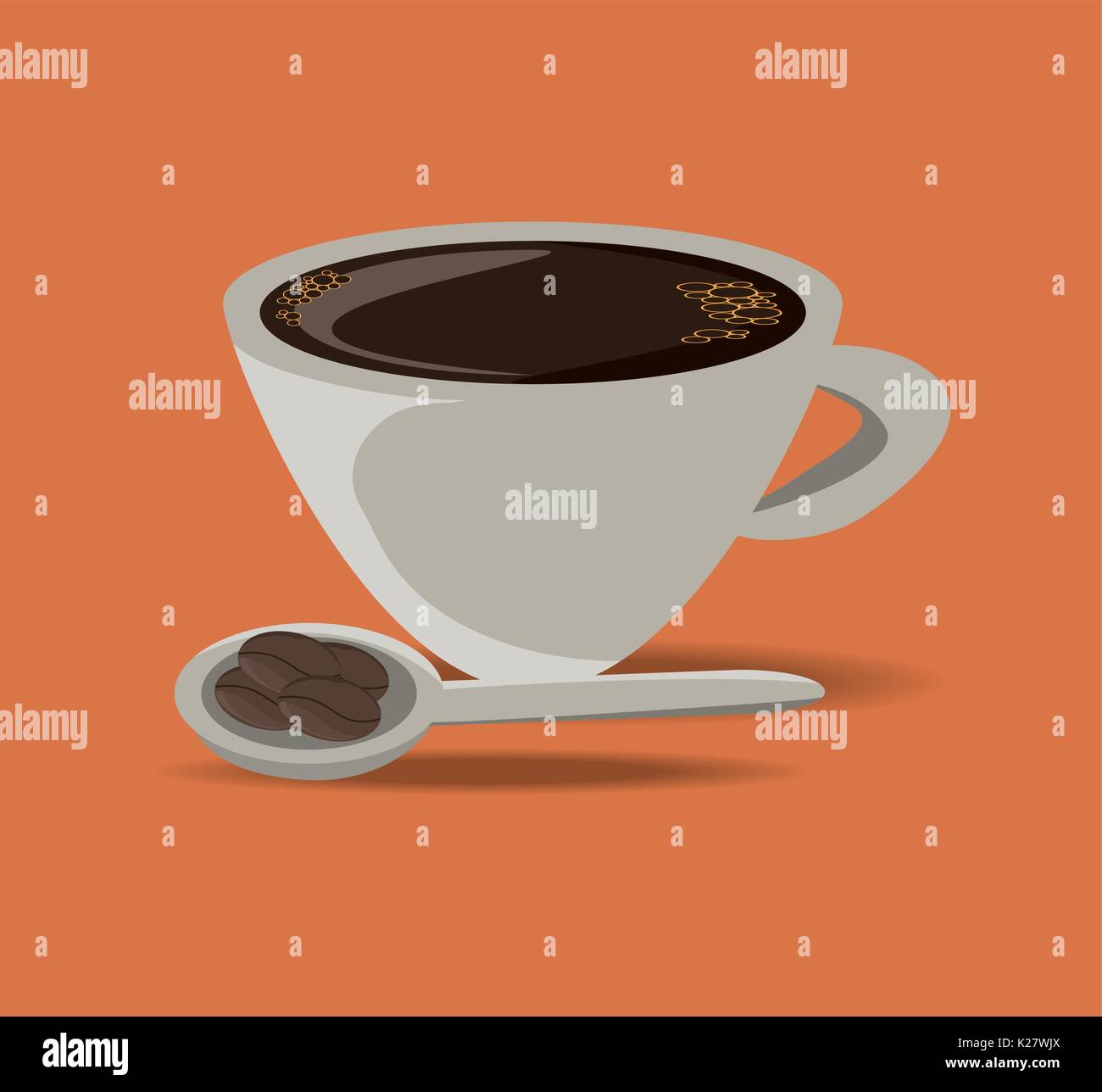flat cup of coffee drink concept vector illustration Stock Vector Image ...