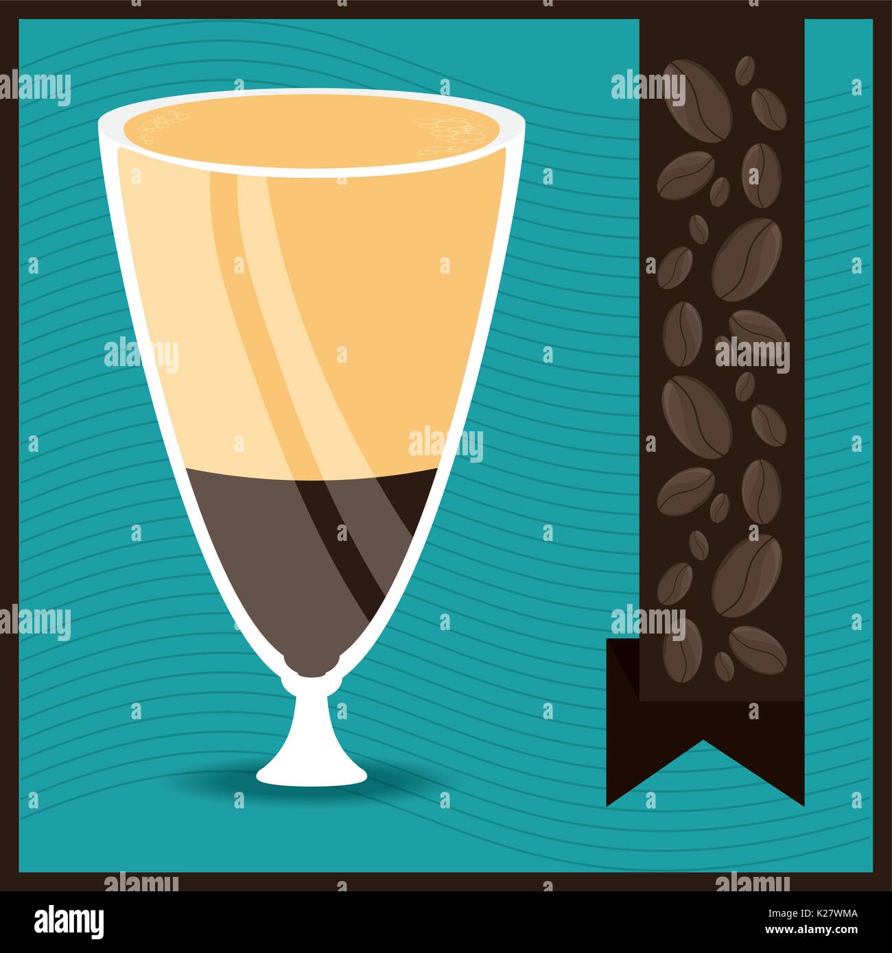 flat mocha concept types coffee drinks vector illustration Stock Vector ...
