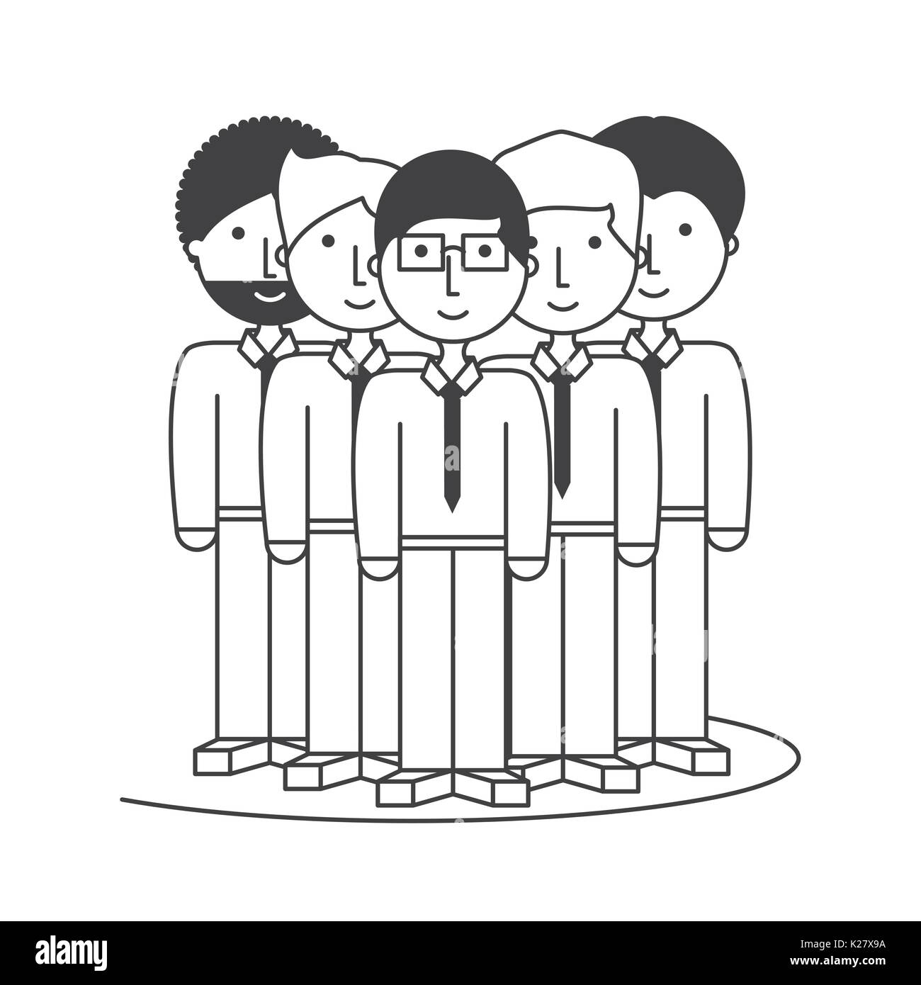 group businessman people working together vector illustration Stock ...