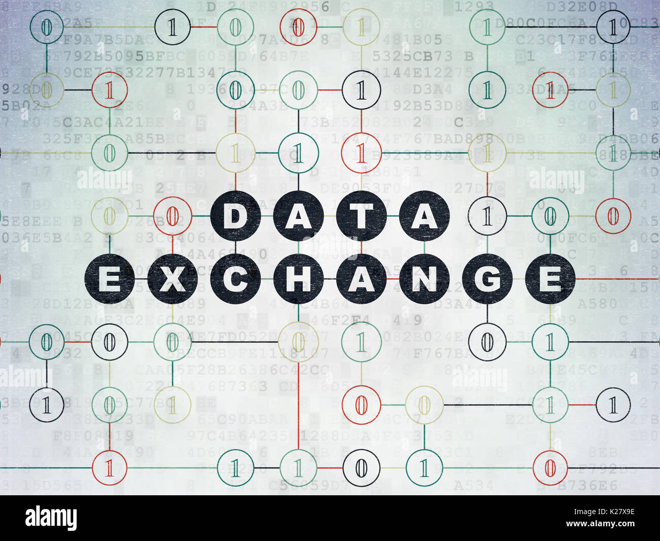 Information concept: Data Exchange on Digital Data Paper background ...