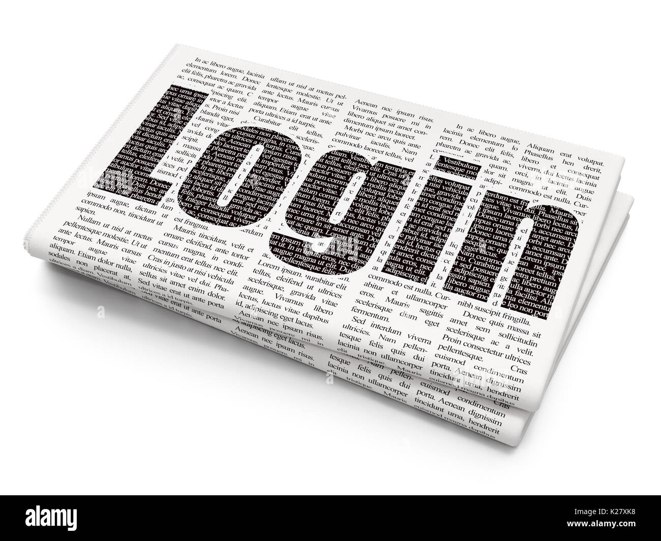 Privacy concept: Login on Newspaper background Stock Photo - Alamy