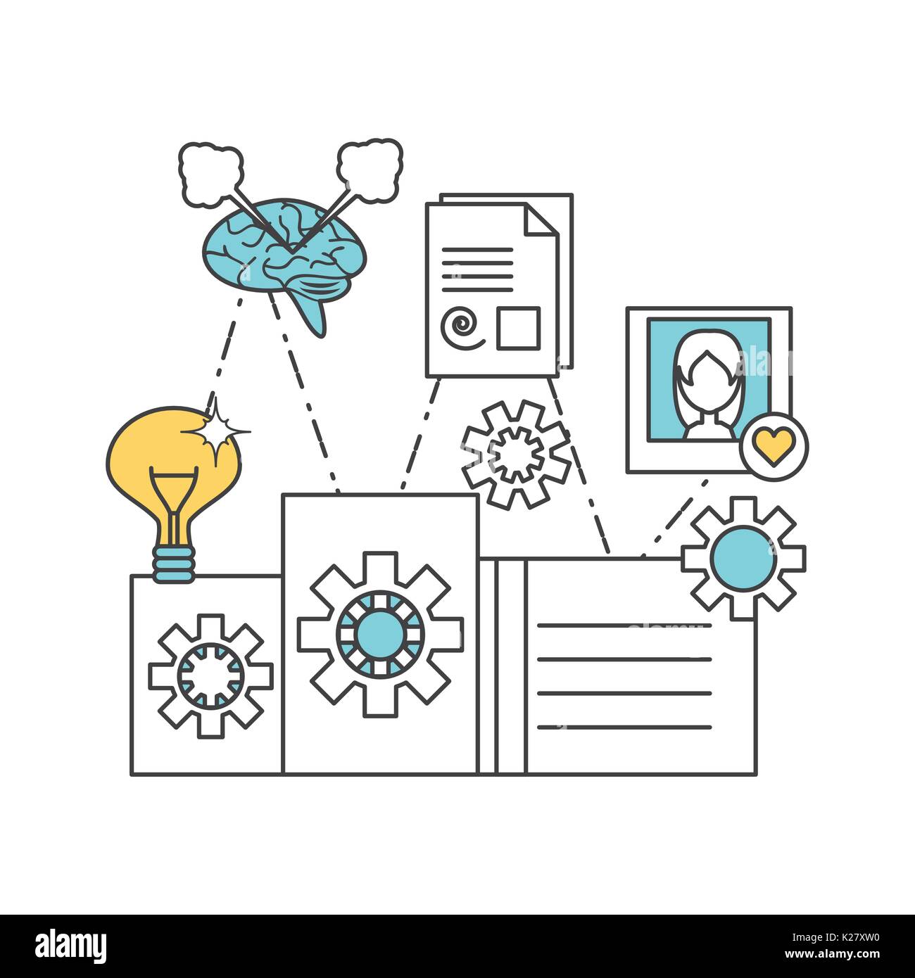 innovation ideas to creative process inspiration vector illustration ...
