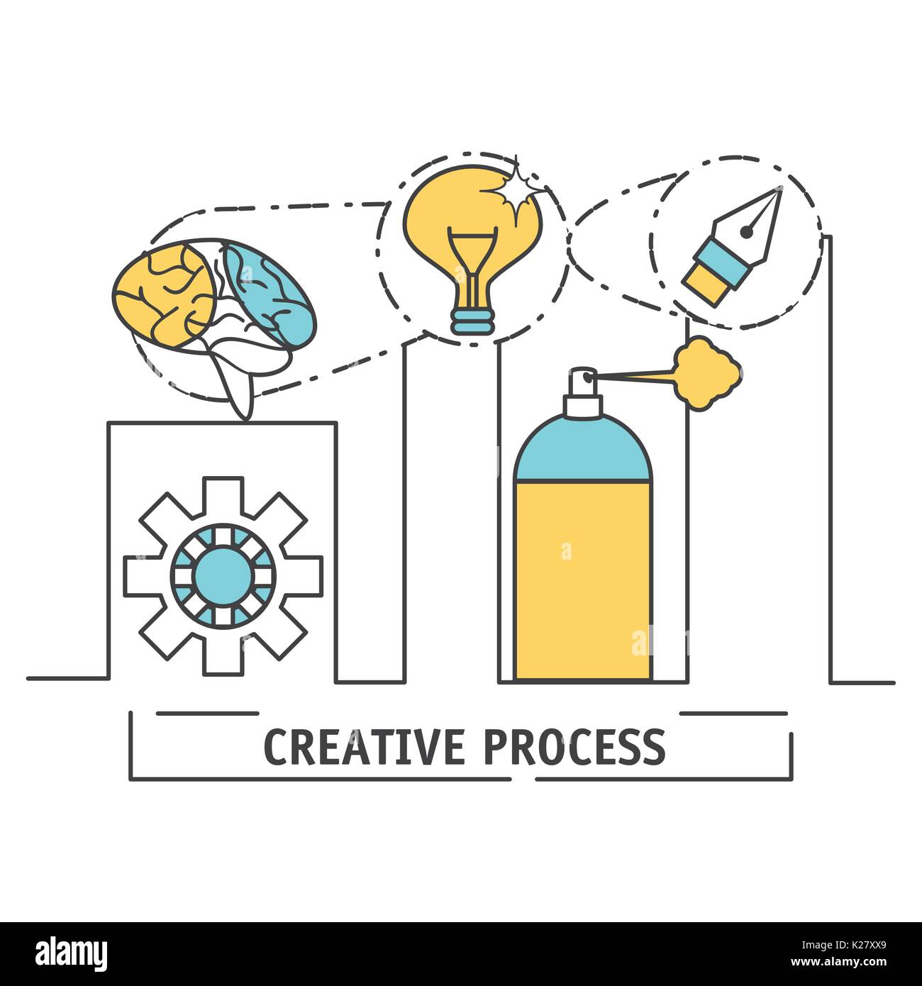 innovation ideas to creative process inspiration vector illustration ...
