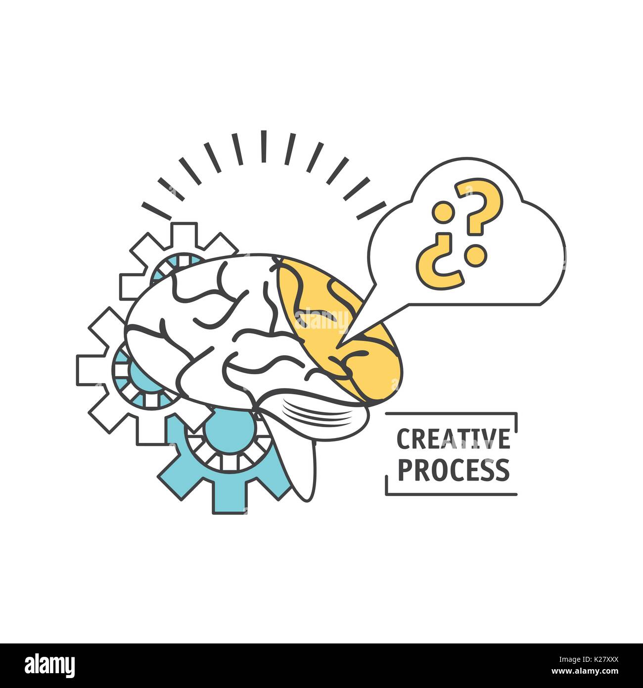 process ideas to creative imagination and innovation vector ...