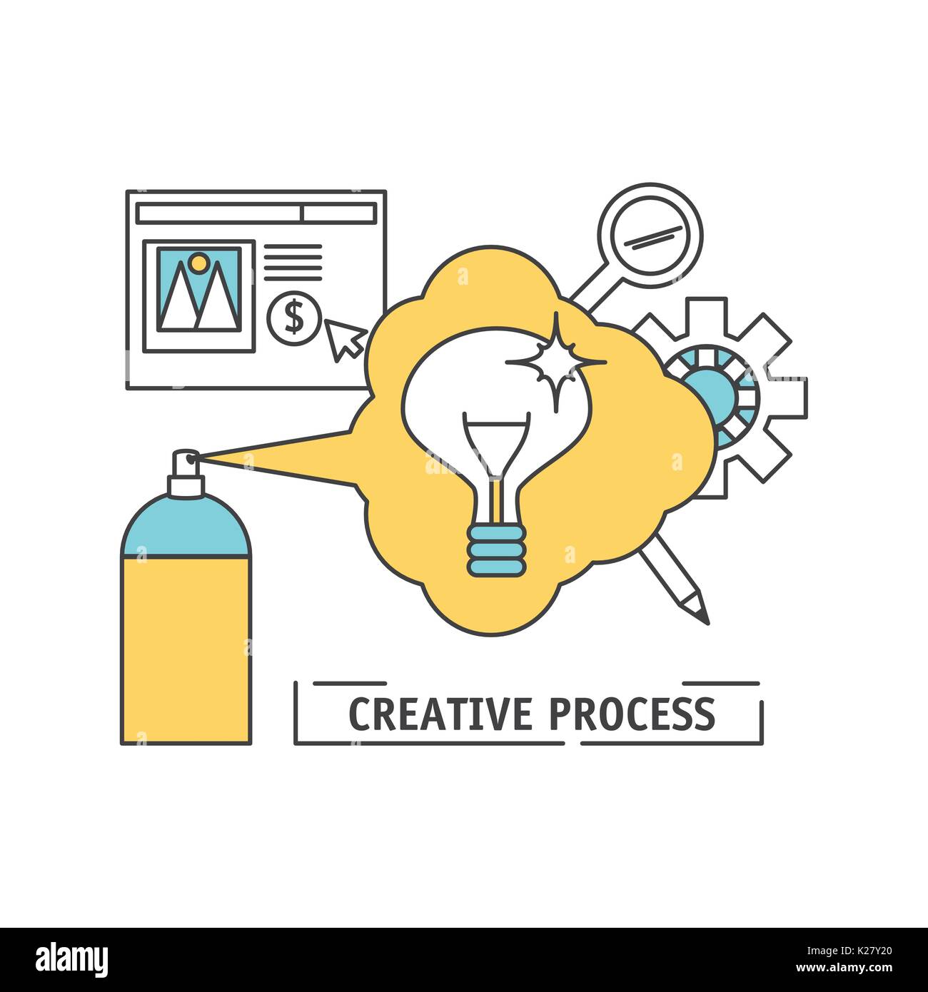innovation ideas to creative process inspiration vector illustration ...