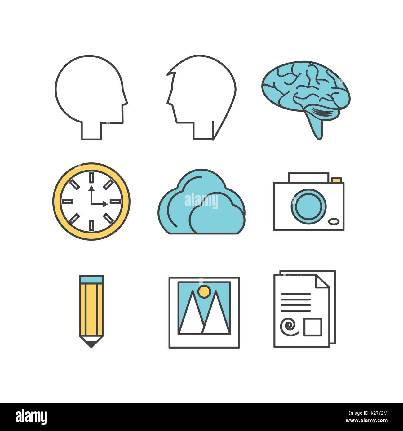 set creative process with innovation ideas vector illustration Stock ...
