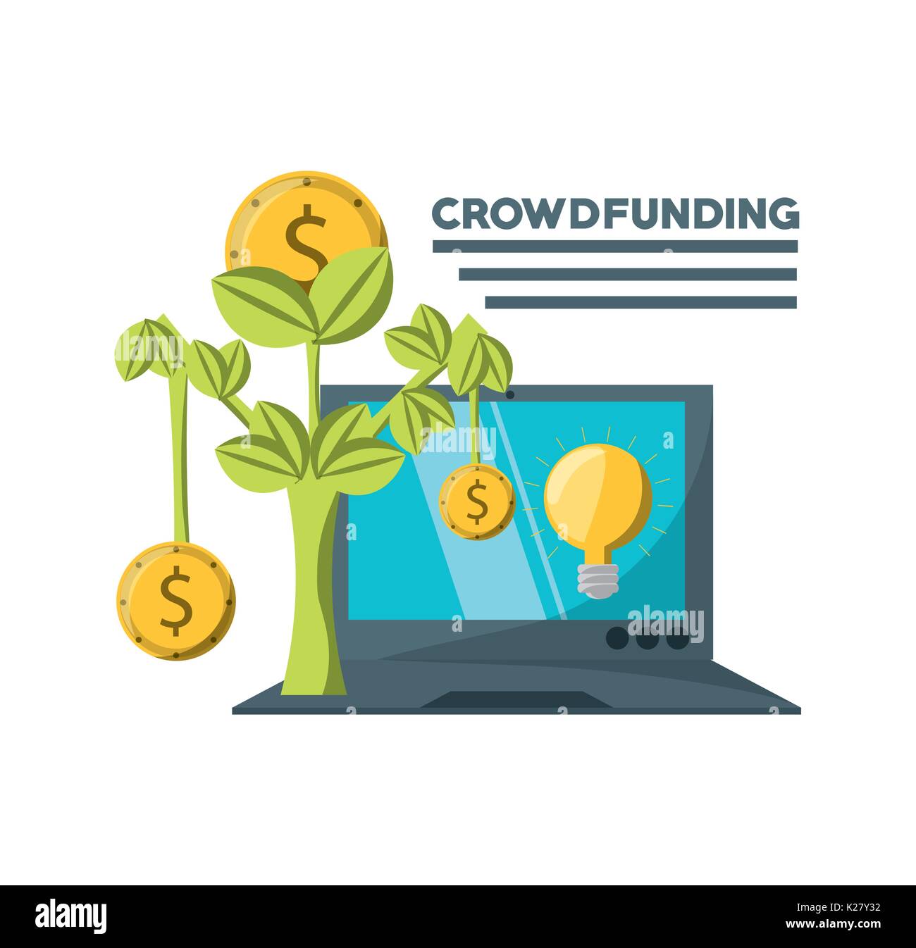 crowdfunding business financial company support vector illustration ...