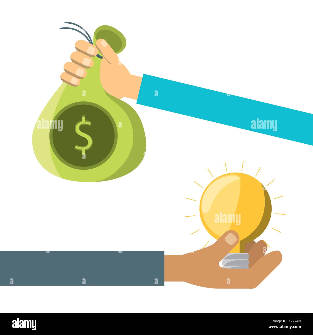 hands with business project to company finance vector illustration ...