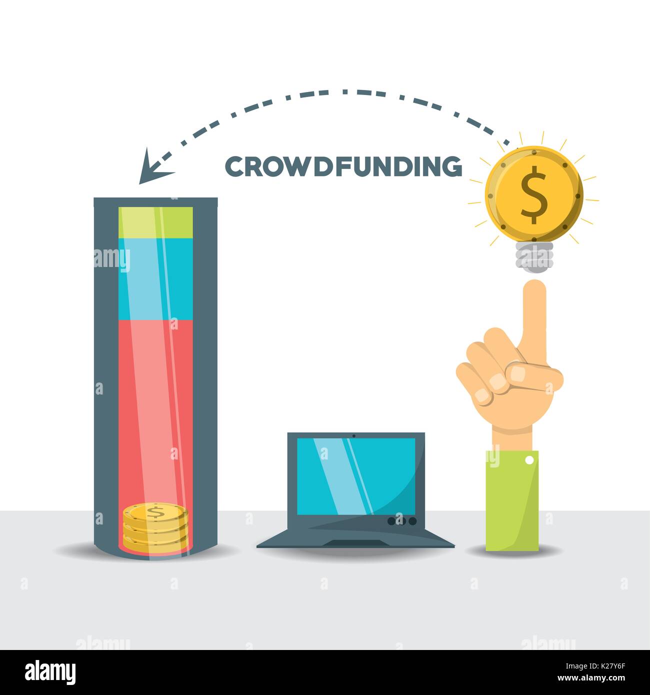 crowdfunding business financial company support vector illustration ...