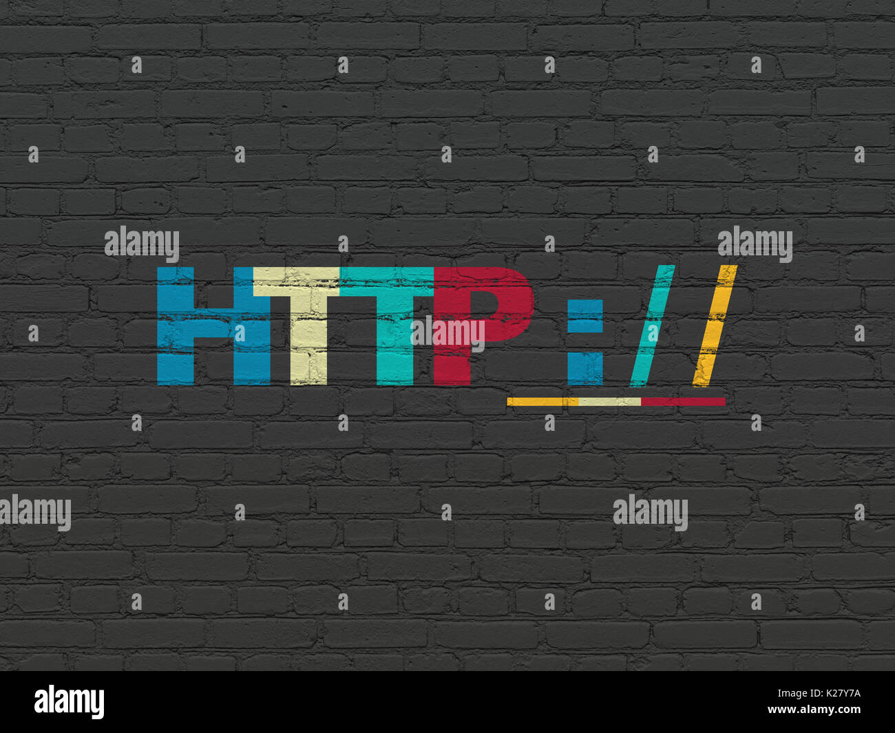 Web development concept: Http : / / on wall background Stock Photo - Alamy