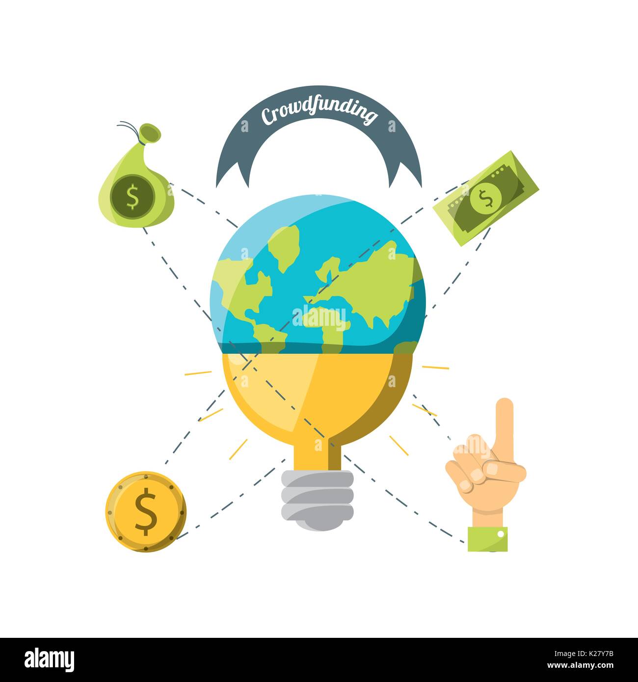 crowdfunding business financial company support vector illustration ...