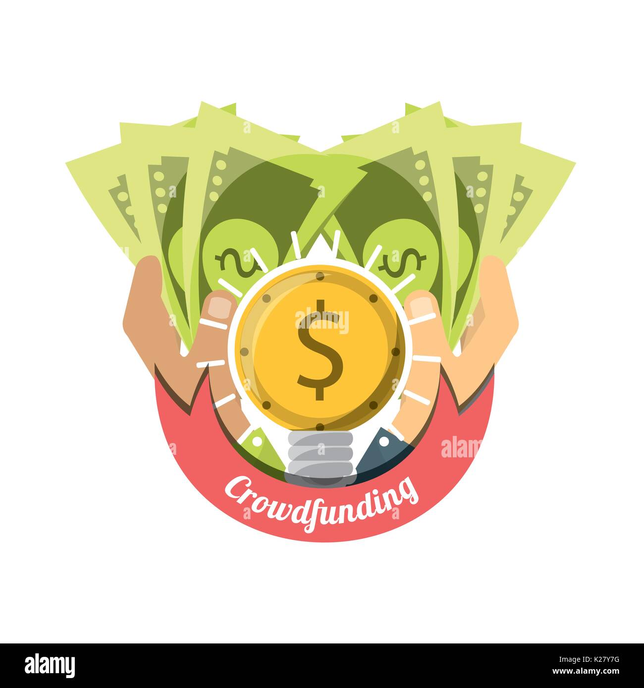 hands with business project to company finance vector illustration ...