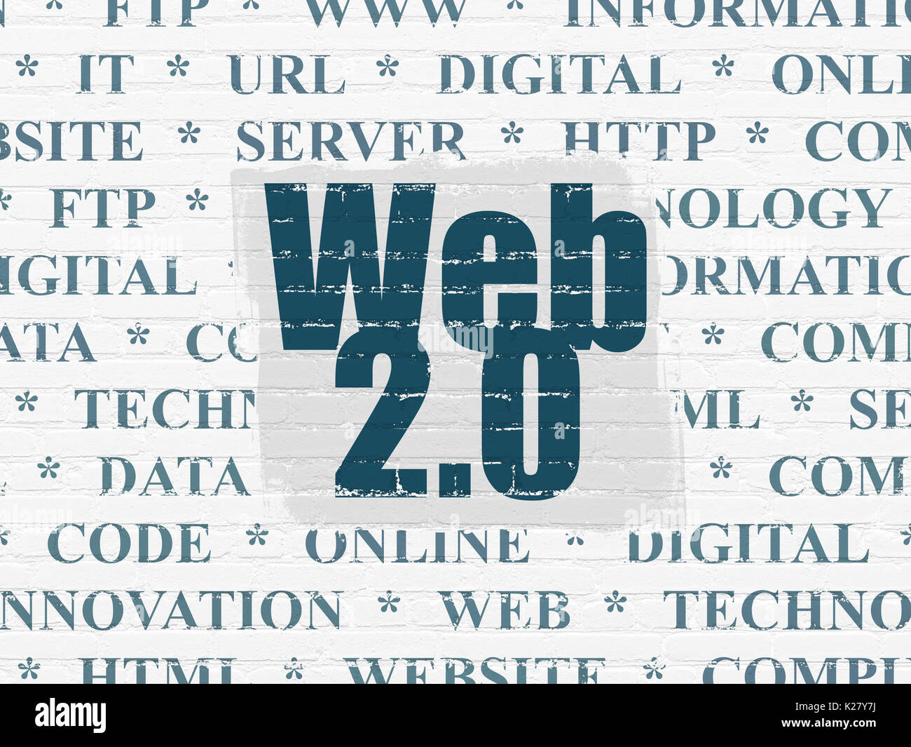 Web development concept: Web 2.0 on wall background Stock Photo - Alamy