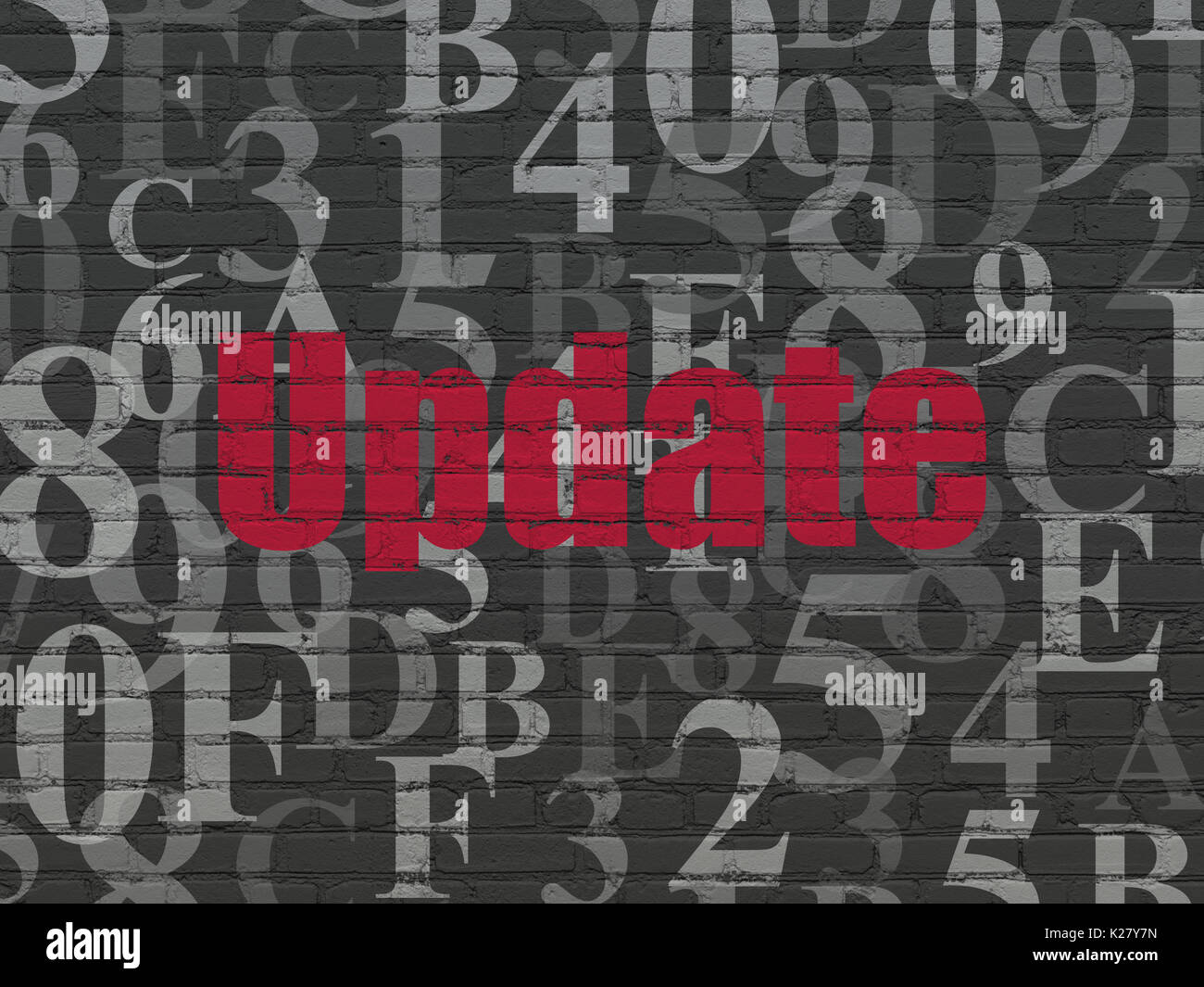 Web design concept: Update on wall background Stock Photo - Alamy