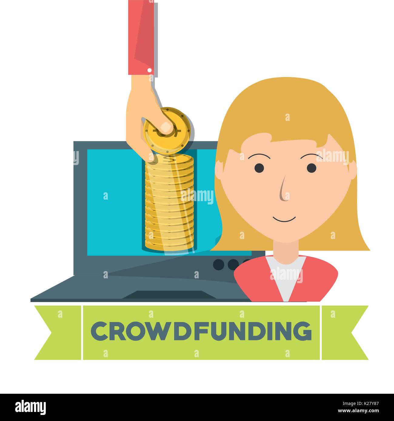 woman project to financial business support vector illustration Stock ...