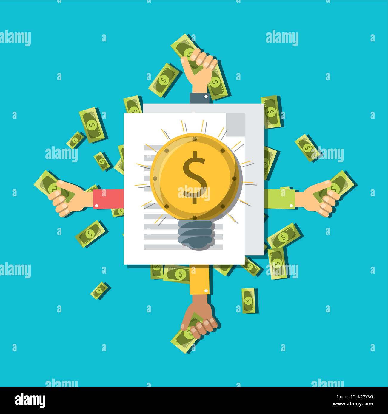crowdfunding business financial company support vector illustration ...