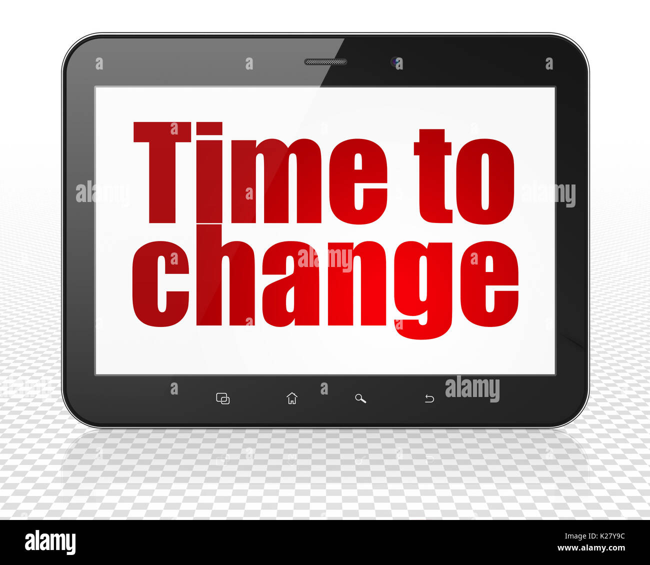 Timeline concept: Tablet Pc Computer with Time to Change on display ...