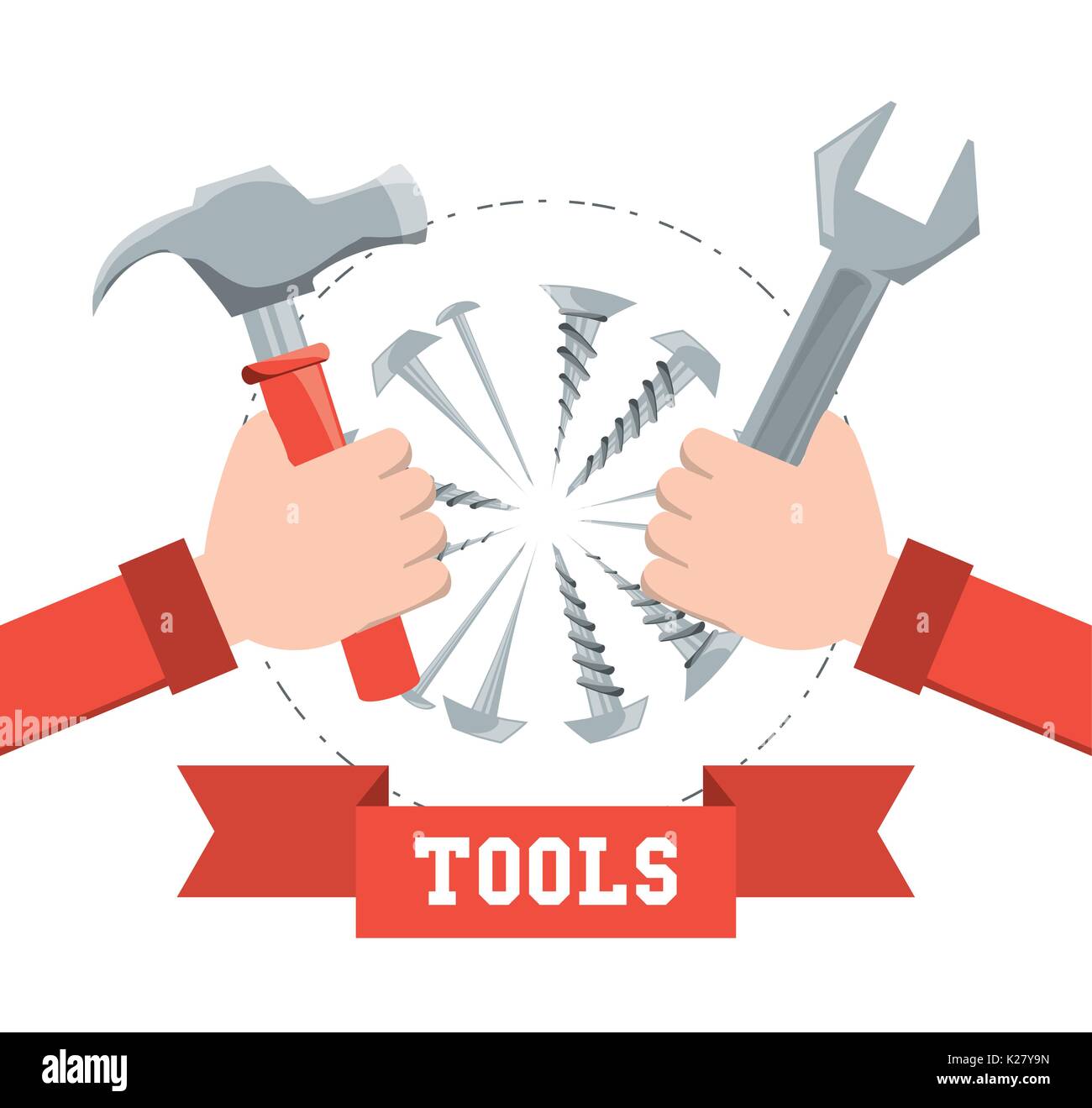 equipment tool and mechanic repair service vector illustration Stock ...