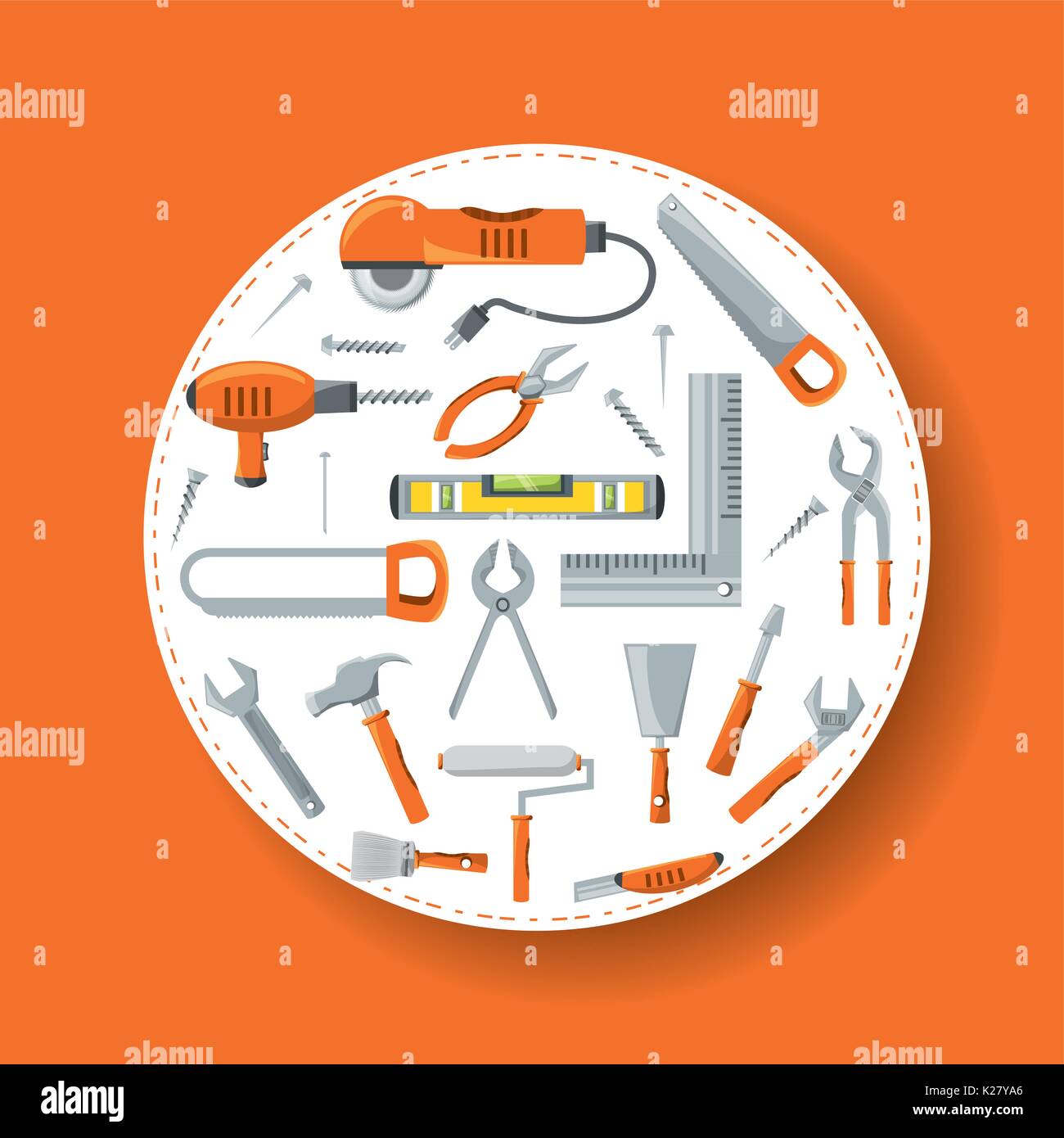 equipment tool and mechanic repair service vector illustration Stock ...