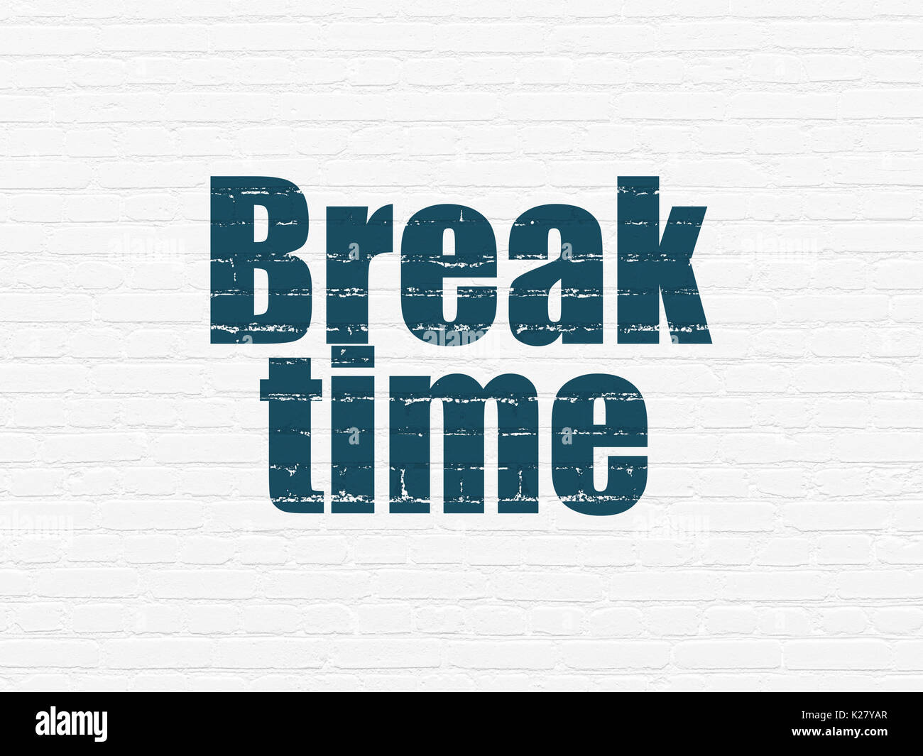 Time concept: Break Time on wall background Stock Photo - Alamy