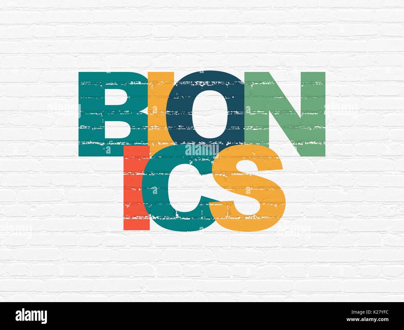 Science concept: Bionics on wall background Stock Photo - Alamy