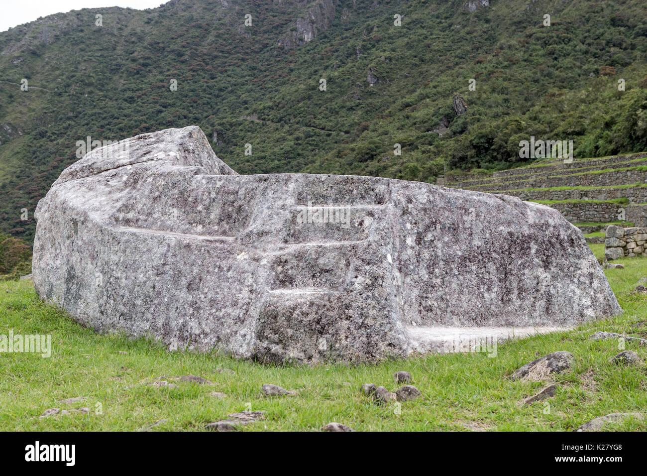 Funerary Stone in upper cemetery Machu Picchu Peru Stock Photo - Alamy