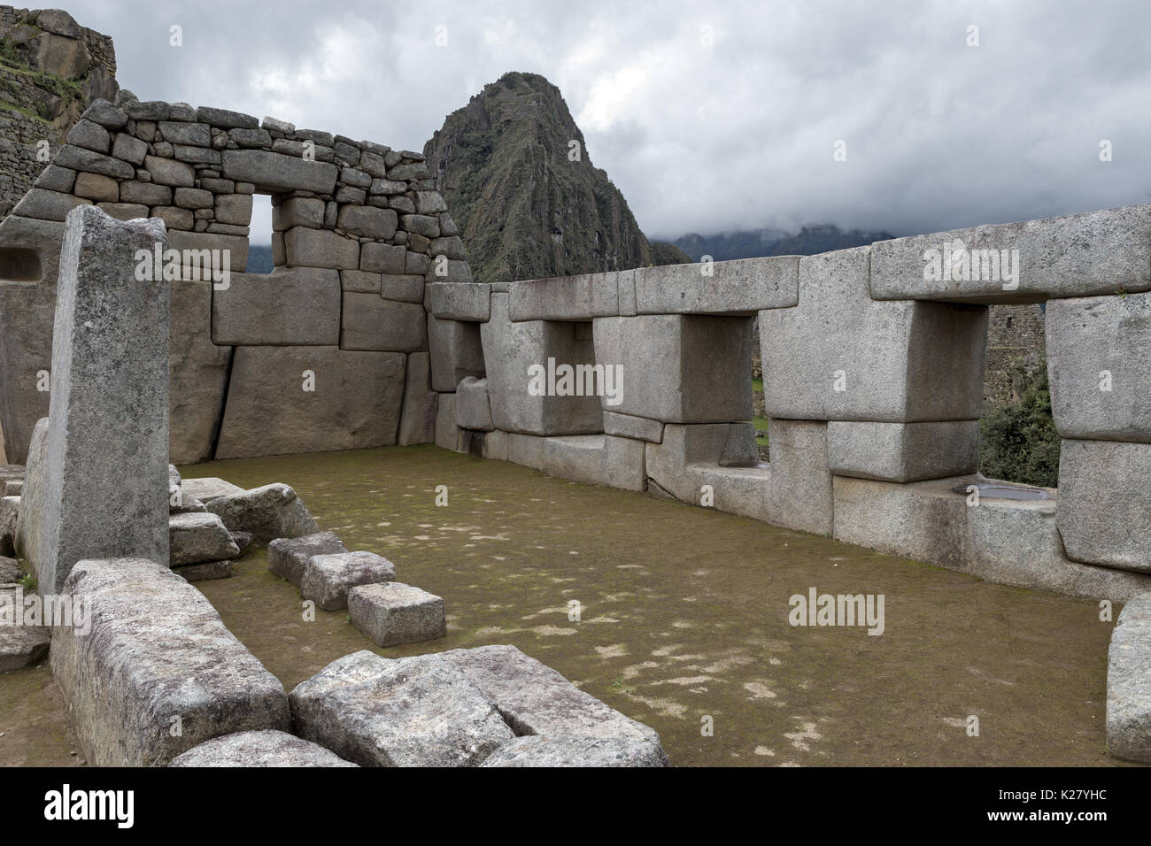 The Temple of the Three Windows Machu Picchu Peru Stock Photo - Alamy