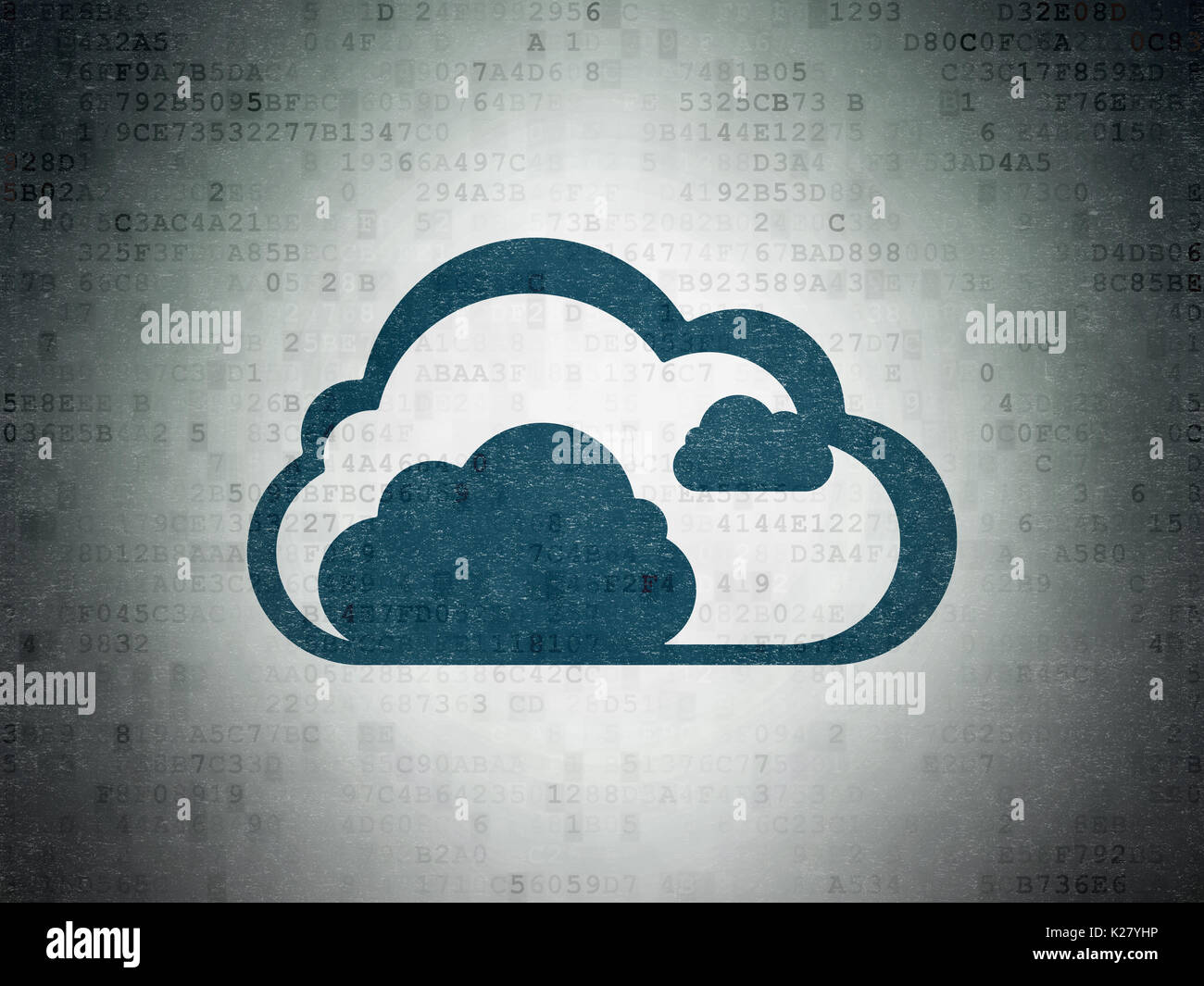 Cloud computing concept: Cloud on Digital Data Paper background Stock ...