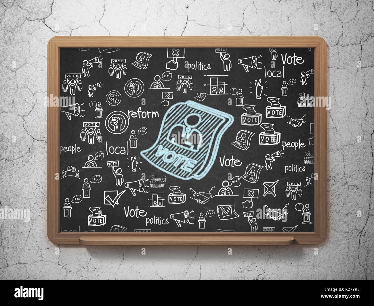 Political concept: Ballot on School board background Stock Photo - Alamy