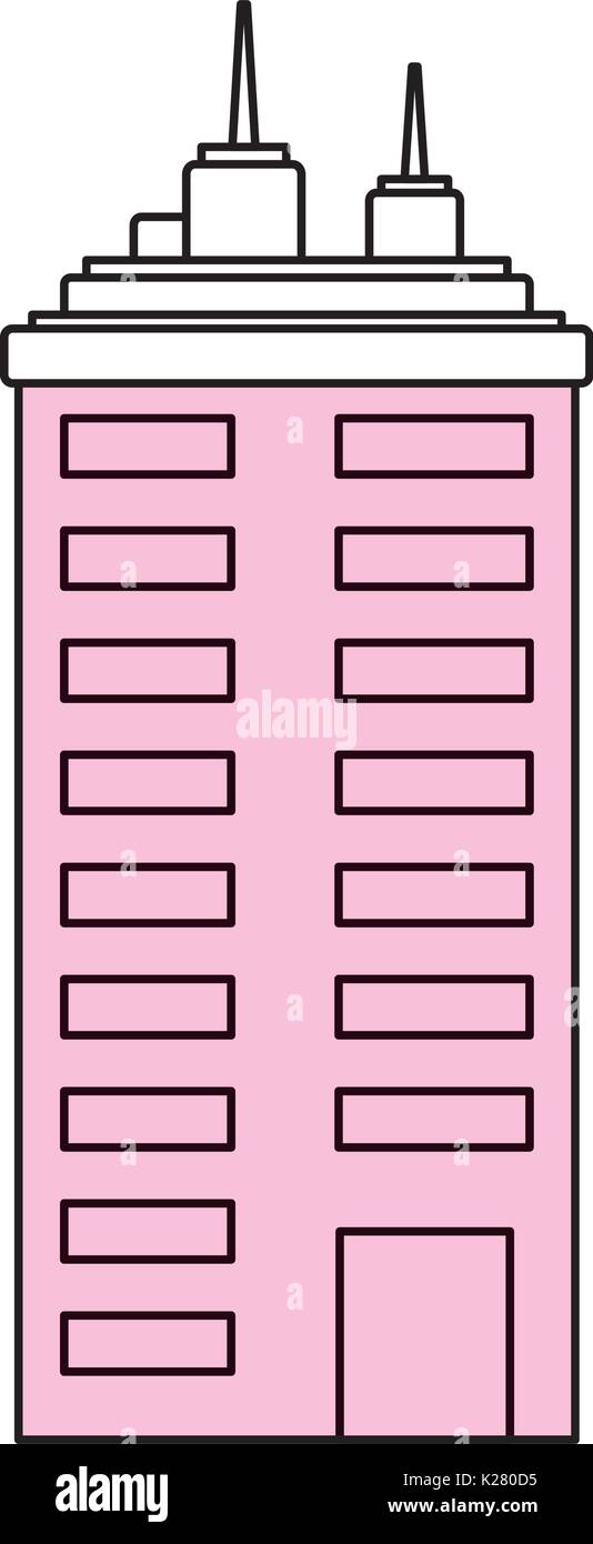 Pink city building windows Stock Vector Images - Alamy