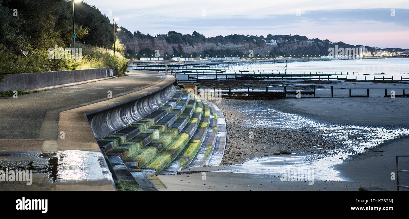Shanklin Beach on the Isle of Wight At Dawn looking towards Sandown ...