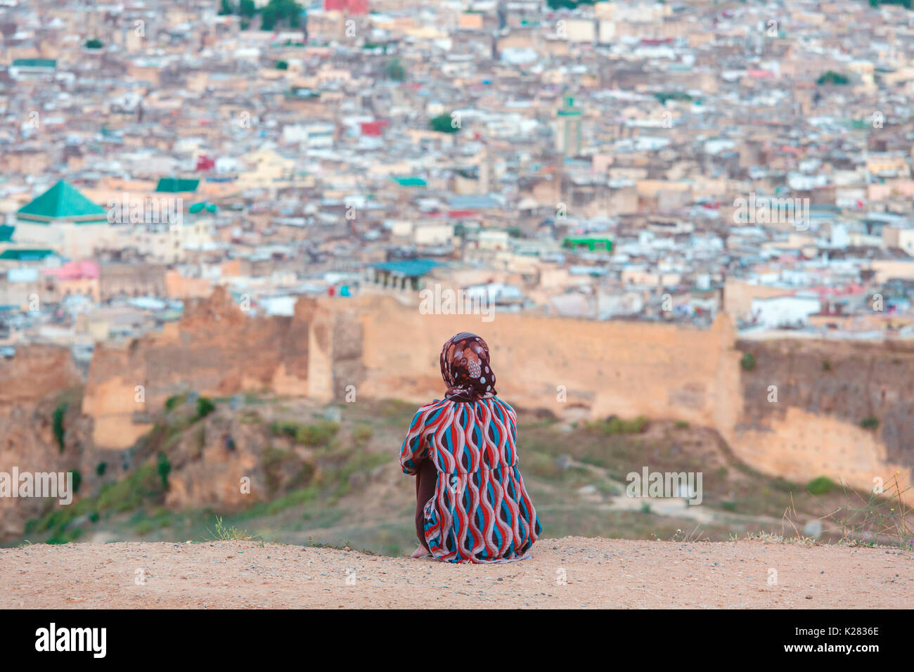 North Africa,Morocco,Fez district. View of the medina of fes during the ...