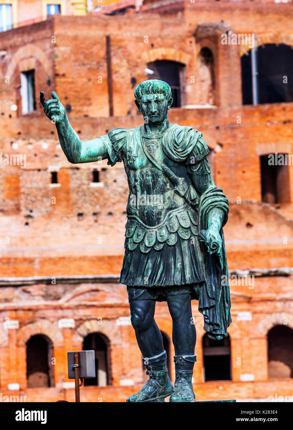 August Caesar Bronze Statue Trajan Market Rome Italy. Trajan Market ...