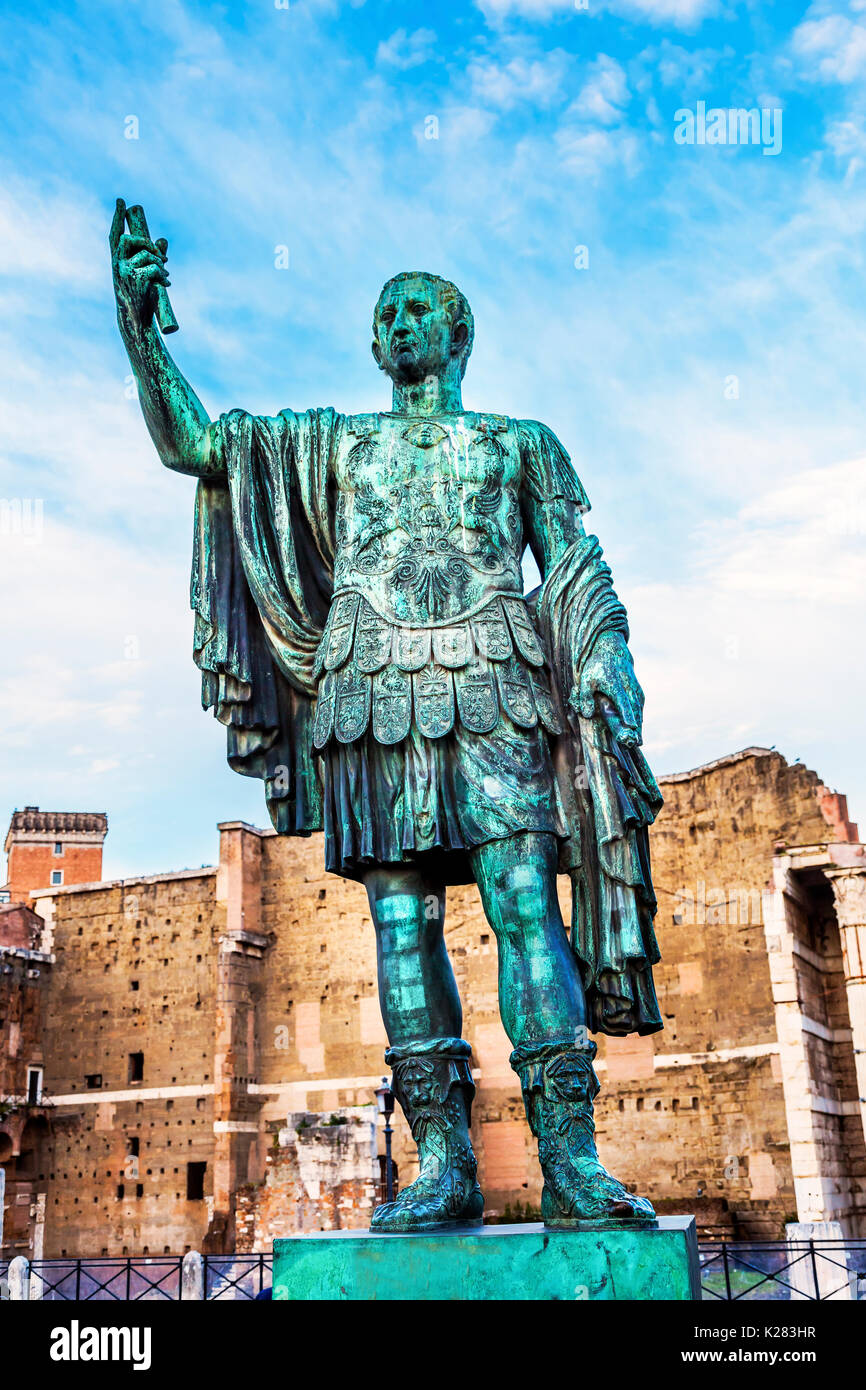 August Caesar Bronze Statue Trajan Market Rome Italy. Trajan Market ...