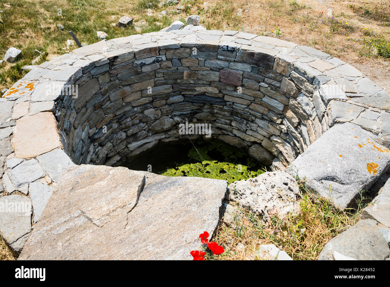 A reconstructed well, Delos, Cyclades, Greece Stock Photo - Alamy
