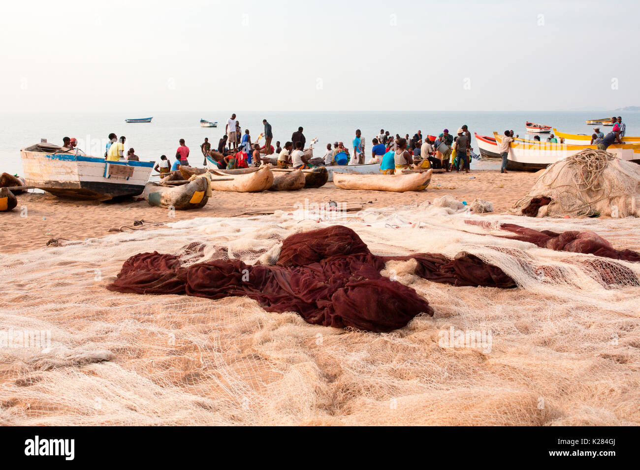 Africa,Malawi,Salima district. Fish Market at Lake Malawi Stock Photo ...