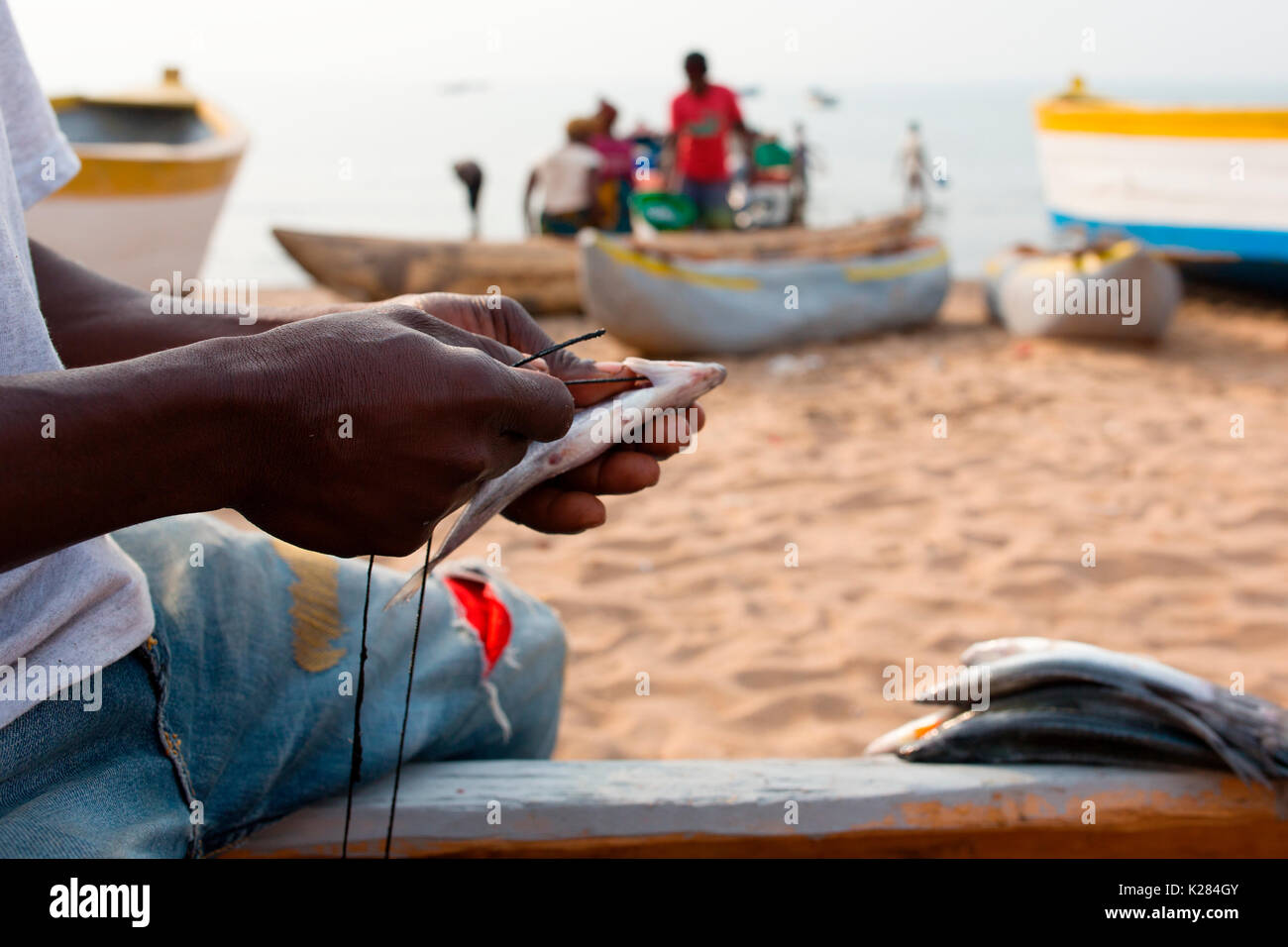Salima District Fish Market At Lake Malawi High Resolution Stock ...