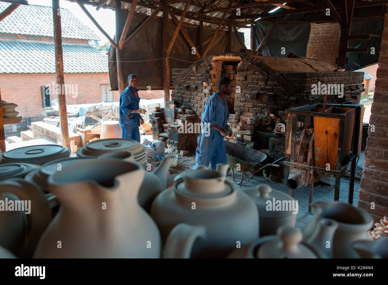 Africa,Malawi,Lilongwe district, Dedza pottery. Pottery industry Stock ...