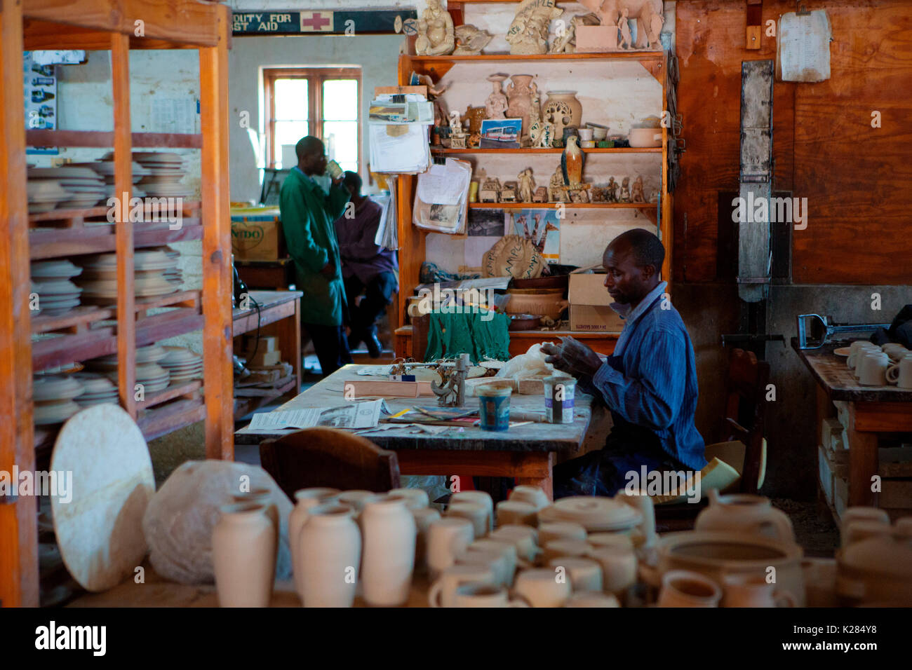 Africa,Malawi,Lilongwe district, Dedza pottery. Pottery industry Stock ...