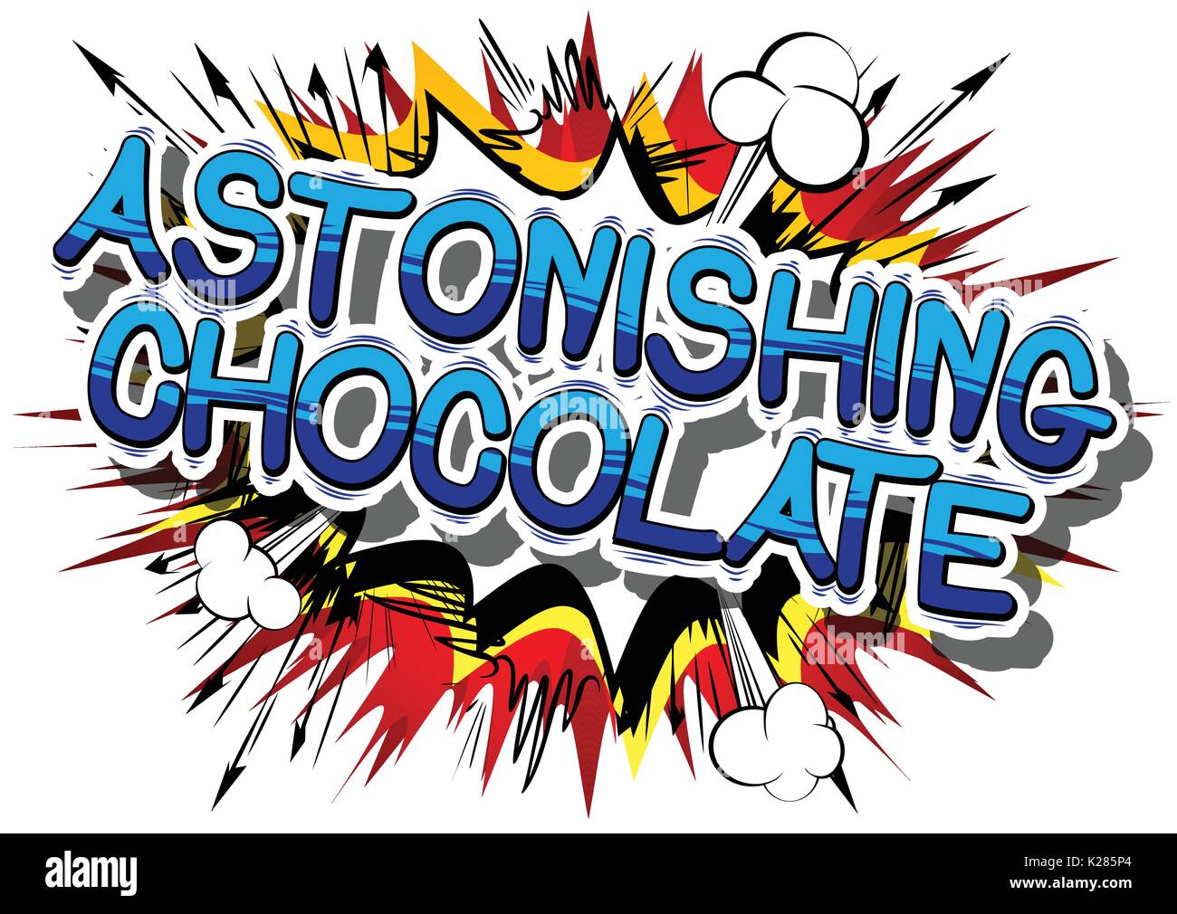 Astonishing Chocolate - Comic book word on abstract background Stock ...