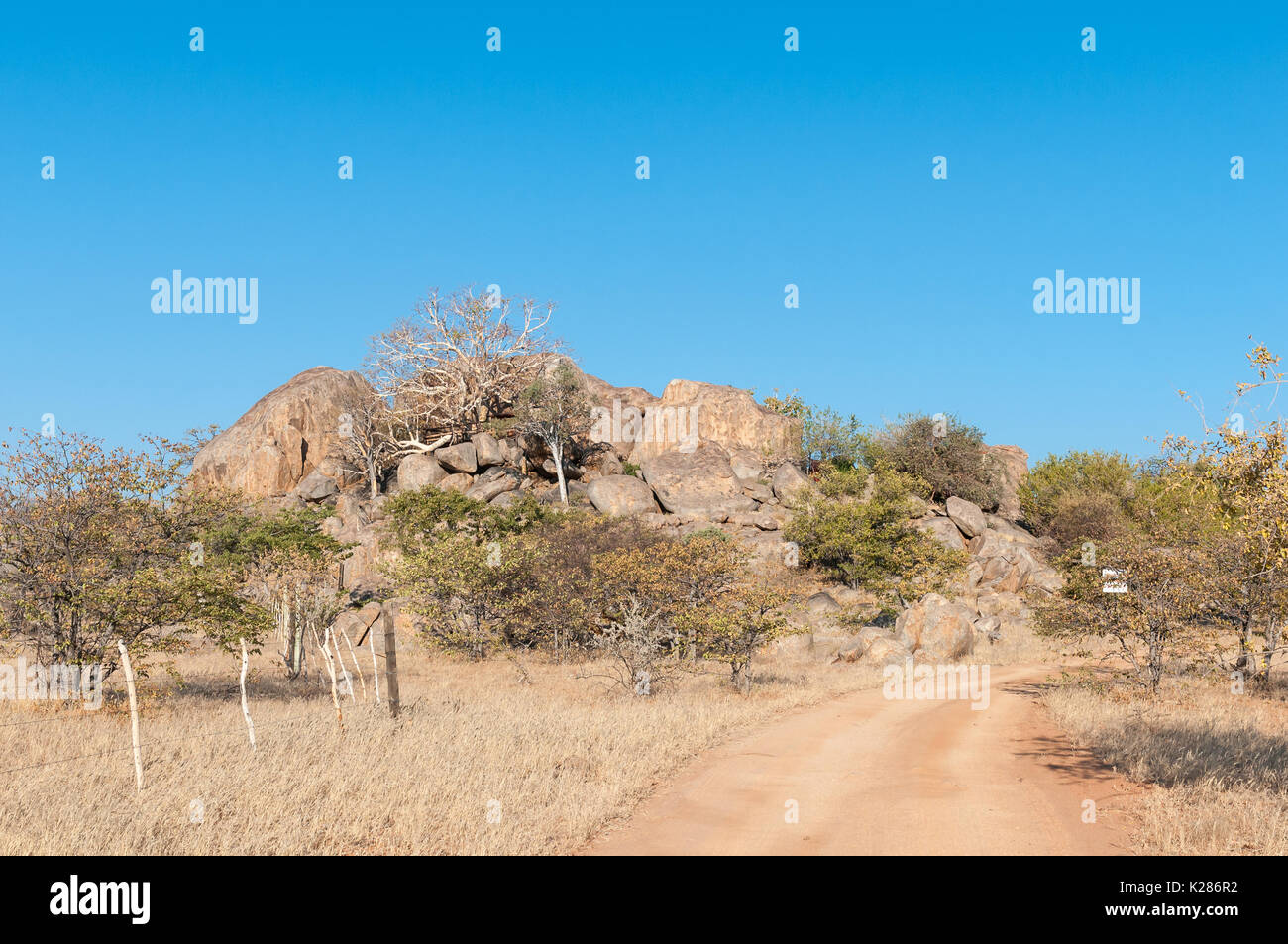 Landscape at the Hoada campsite on the C40-road between Kamanjab and ...