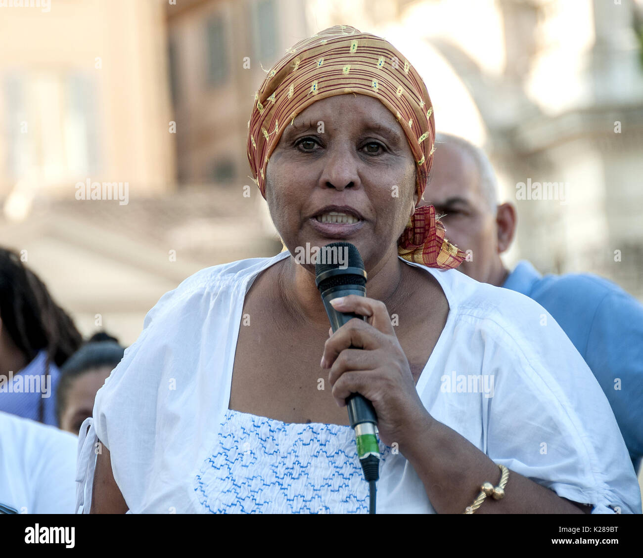 Rome, Italy. 28th Aug, 2017. Gemma Vecchi, president of Casa Africa ...